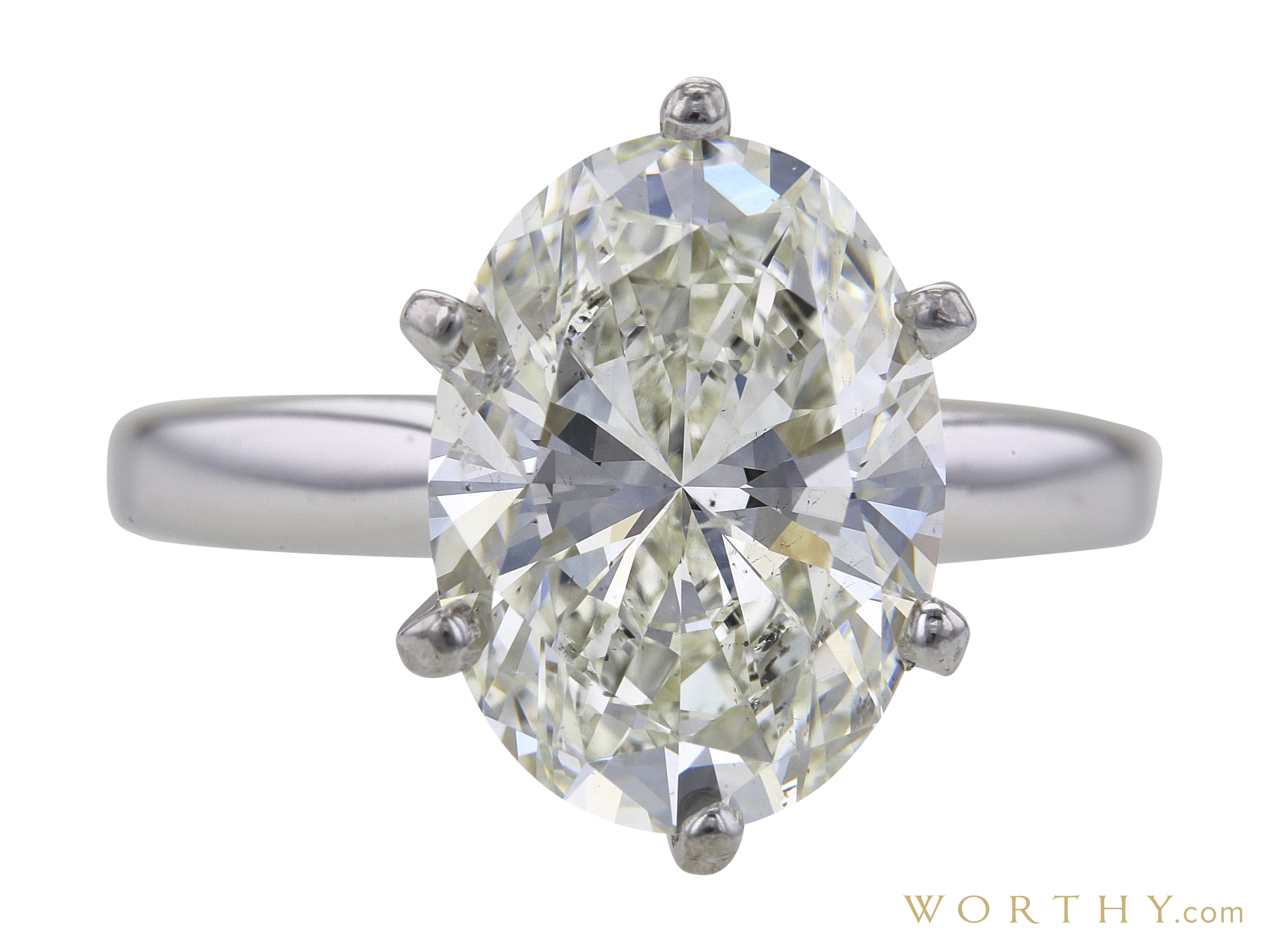 4.06 ct. Oval Cut Solitaire Ring | Sold For $30,000 | Worthy.com